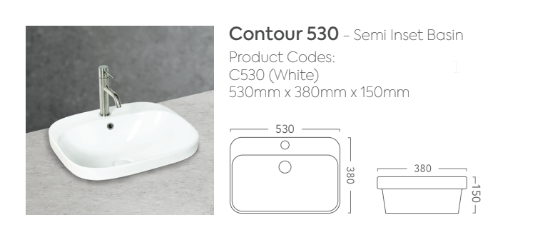 Contour - Semi Inset Basin | RFBath